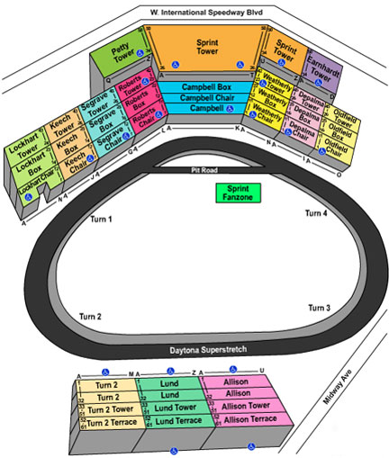 2017 Daytona Speedway Seating Chart